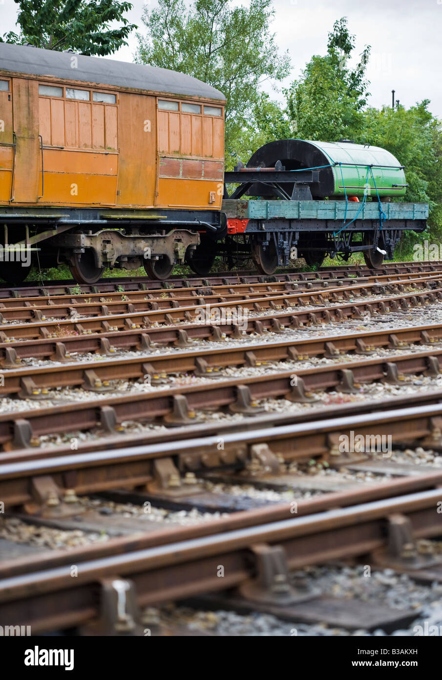 Rolling stock on display at the George Stephenson railway museum near ...