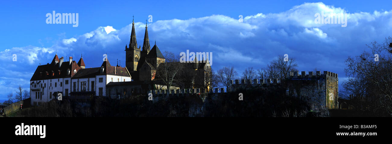 "Chateau de Neuchâtel and "Collegiale". Prominent Neuchatel ...