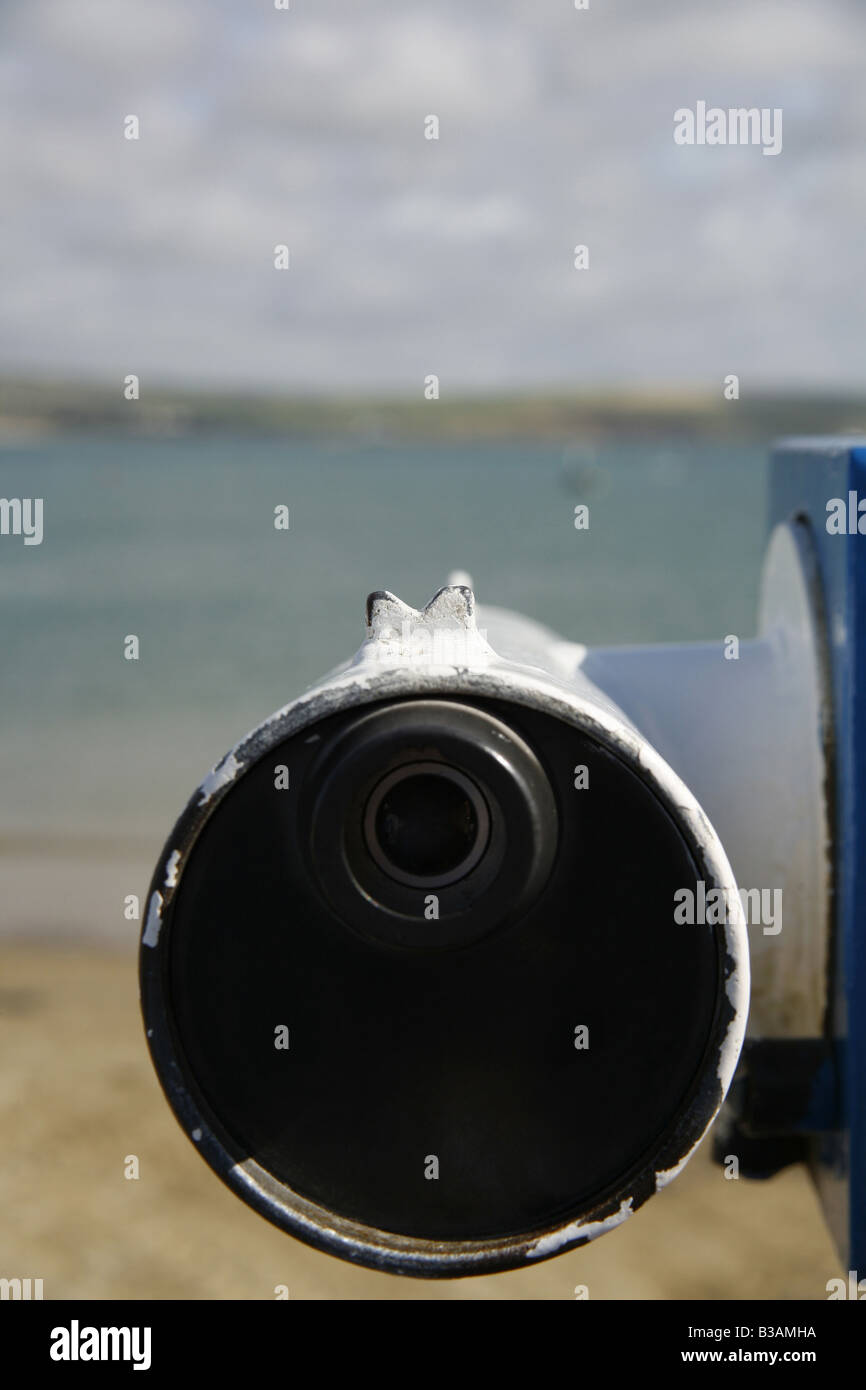 The eyepiece of a beach telescope Stock Photo - Alamy