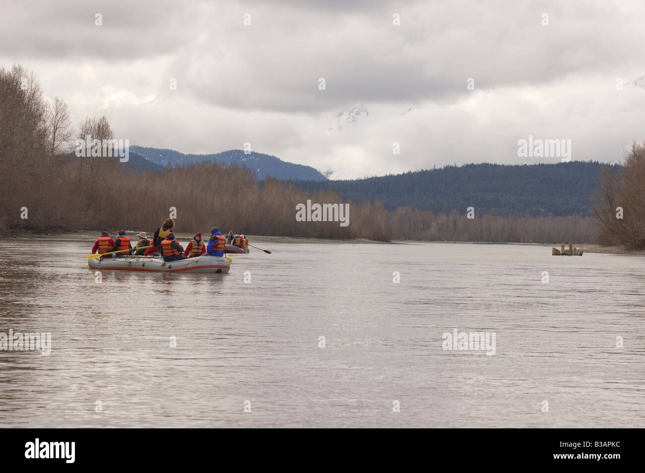 Rafting down the Chilkat River in Alaska's Chilkat Bald Eagle Preserve ...