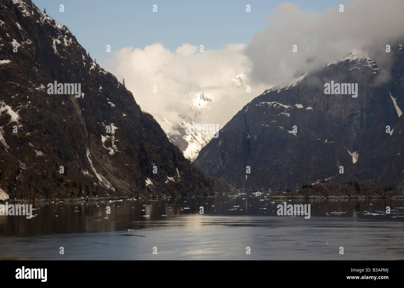 Fjord alaska water mountain snow trees hi-res stock photography and ...