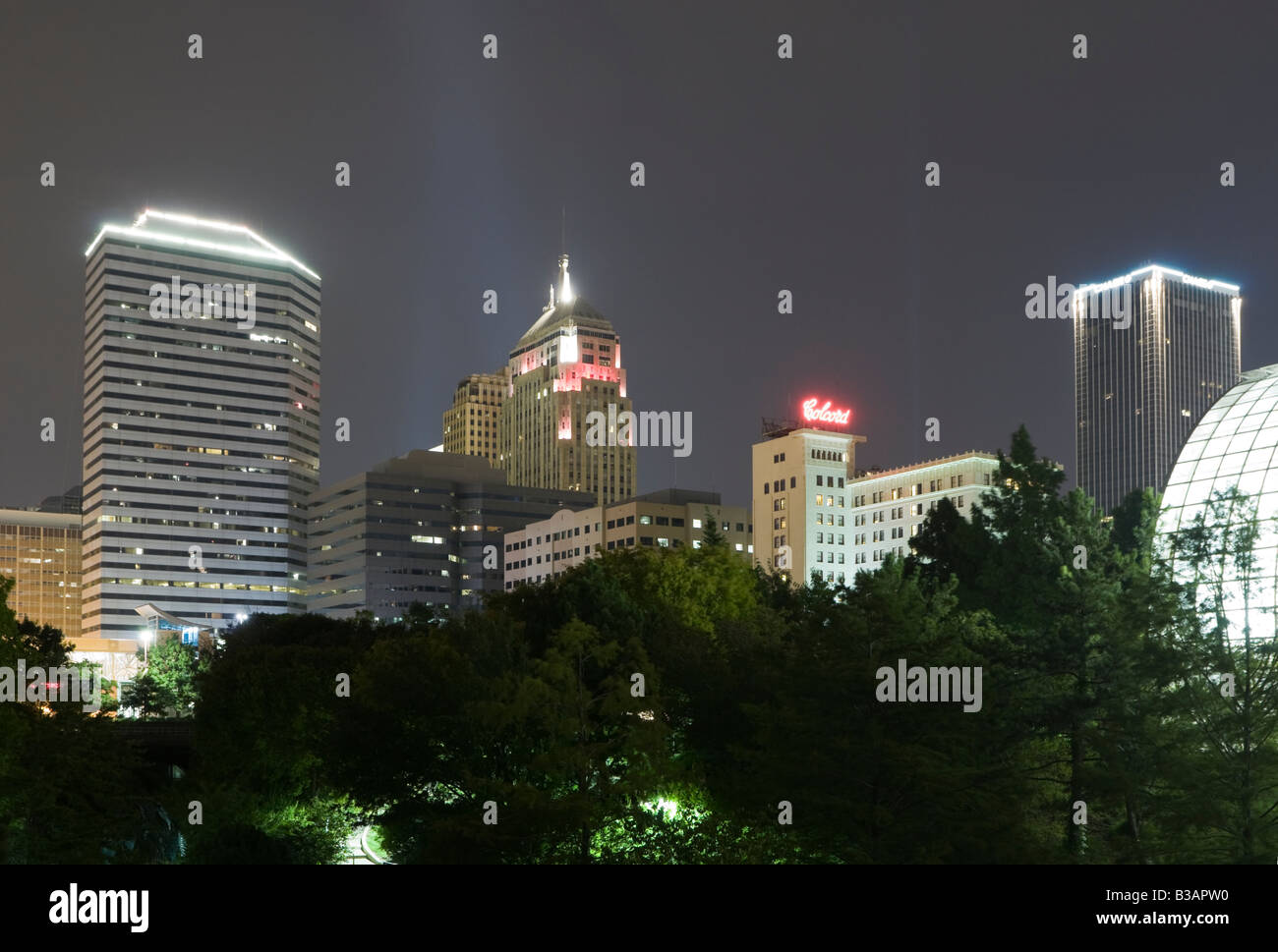 Downtown Oklahoma City at Night Stock Photo - Alamy