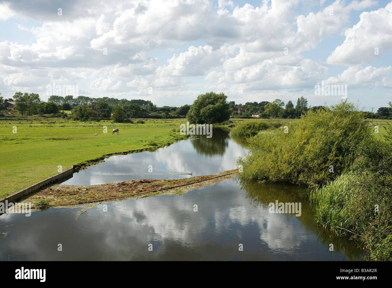 A view of the River Bure from the road bridge at Oxnead Mill "North ...