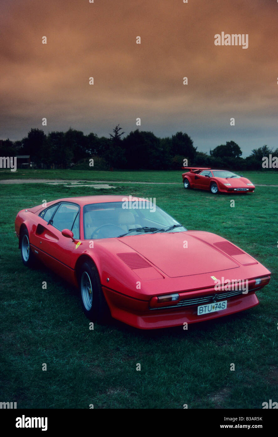 Ferrari 308 GTB and Lamborghini Countach Stock Photo - Alamy