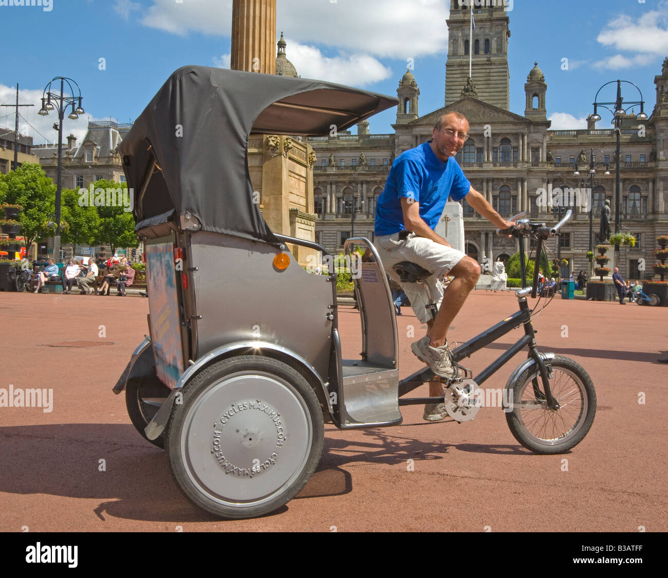 Tourist Rickshaw bicycle in George Square cycled by THOMAS BROWN ...
