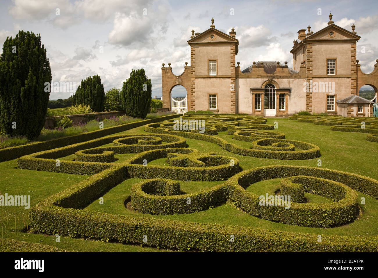 Chatelherault House, Hamilton, Scotland with topiary Stock Photo - Alamy