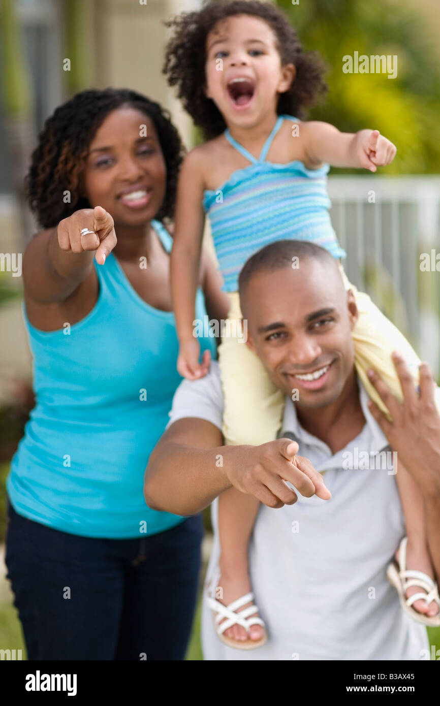 African family pointing Stock Photo - Alamy