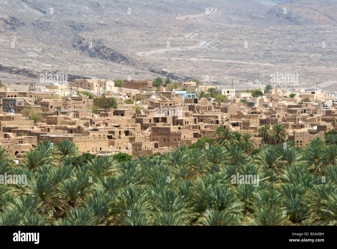 Ancient town of Al Hamra Al Dakhiliyah Region Sultanate of Oman Stock ...