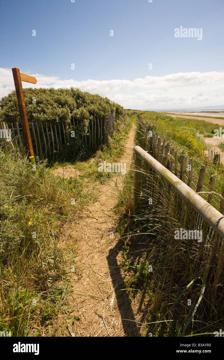 pathway along the side of the beach at Troon Ayrshire Scotland Stock ...