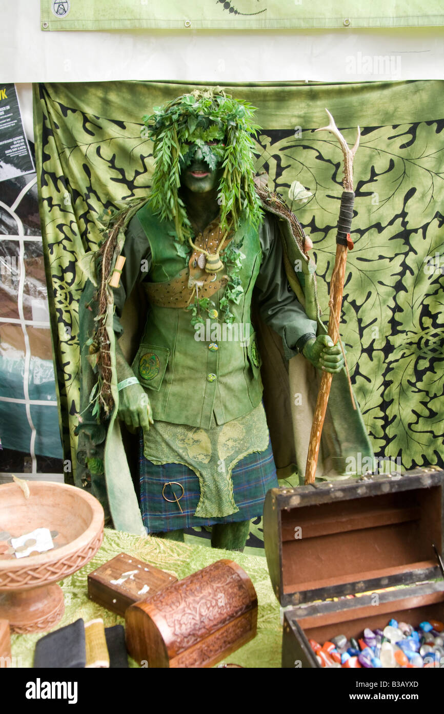 Green man fancy dress at the Greenman festival 2008 Glanusk Park Brecon ...
