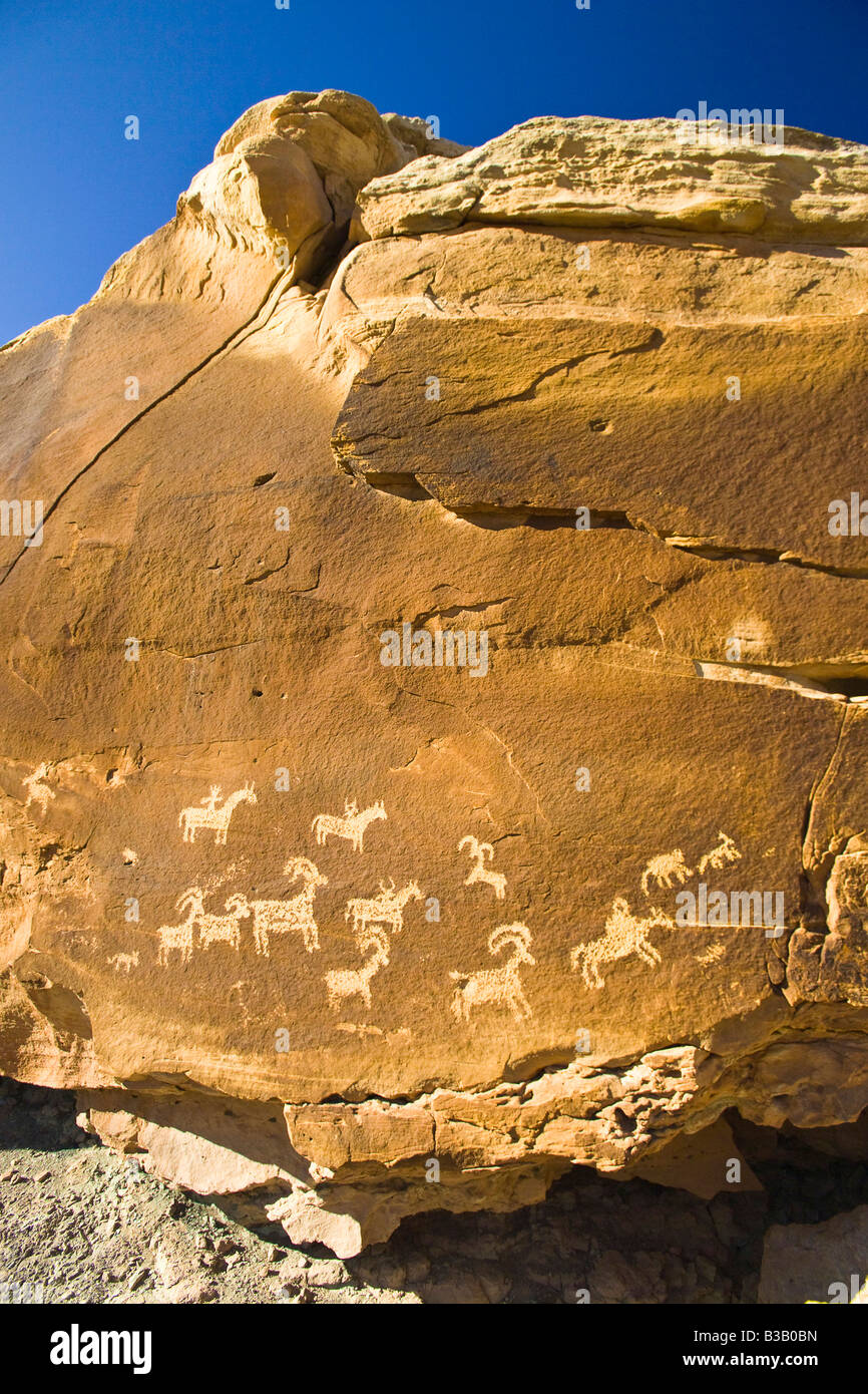 Petroglyphs at the Wolfe Ranch Arches National Park Utah Stock Photo ...