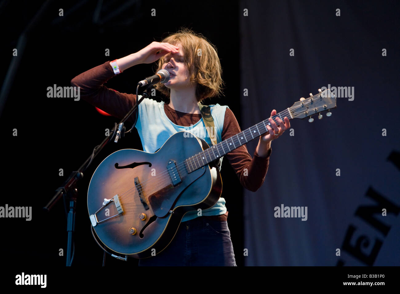 Devon Sproule at the Greenman festival 2008 Glanusk Park Brecon Beacons ...