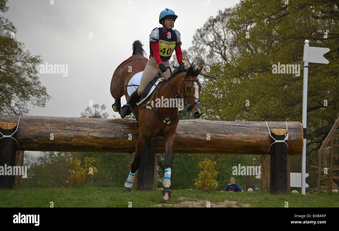 Emily Baldwin rides Drivetime during the 2008 Badminton Trials ...