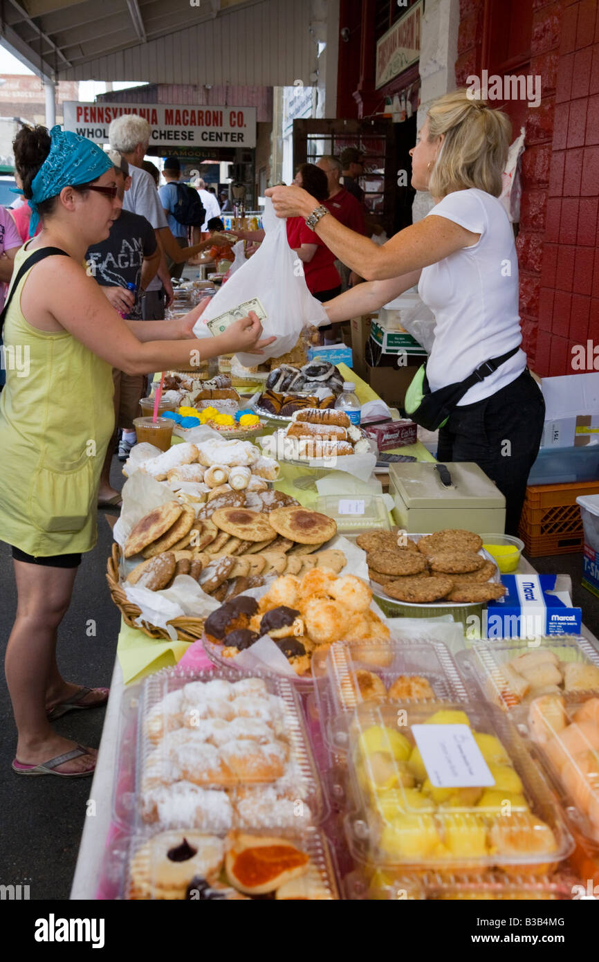 Tables of baked sweets on The Strip in Pittsburgh Pennsylvania Stock ...