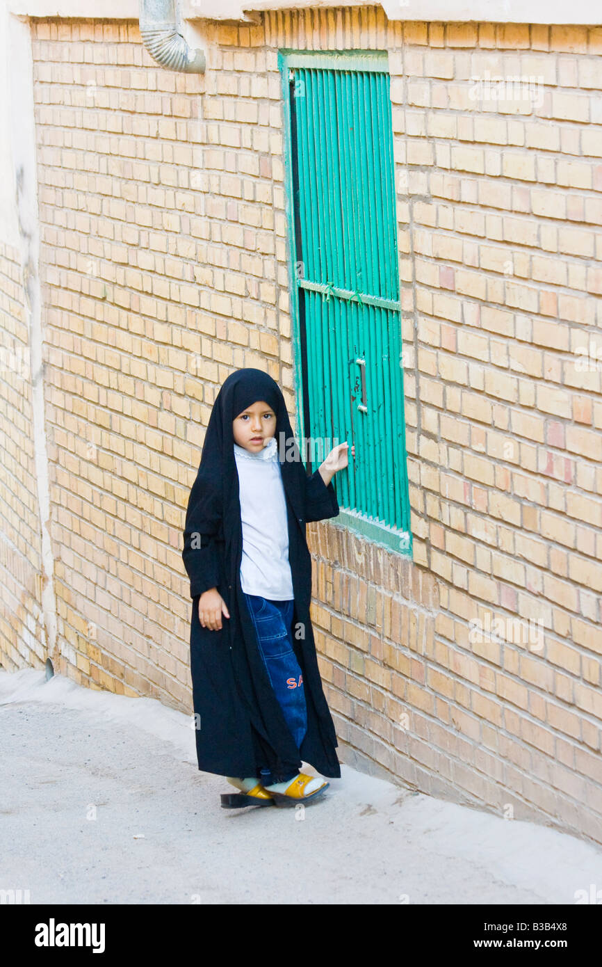 Young Girl Wearing a Black Chador in Yazd Iran Stock Photo - Alamy