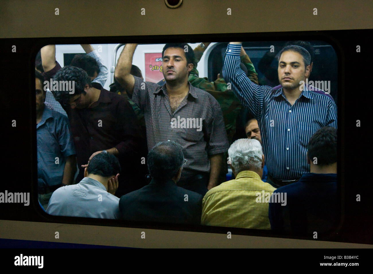 Riders on the Metro Subway in Tehran Iran Stock Photo - Alamy