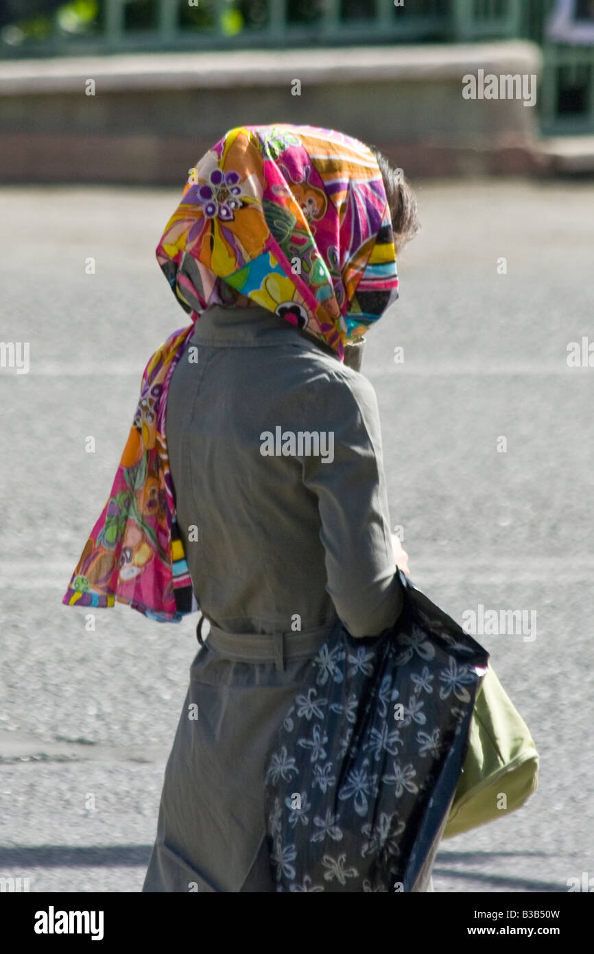 Young Woman Wearing a Colourful Headscarf in Tehran Iran Stock Photo ...