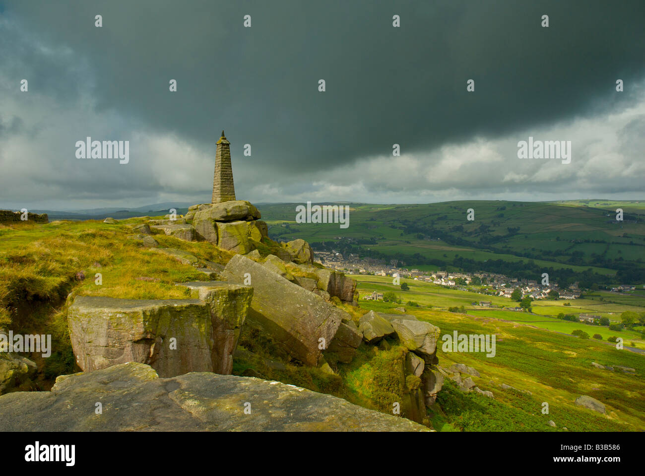 Wainman's Pinnacle on Earl Crag, near Cowling, North Yorkshire, England ...