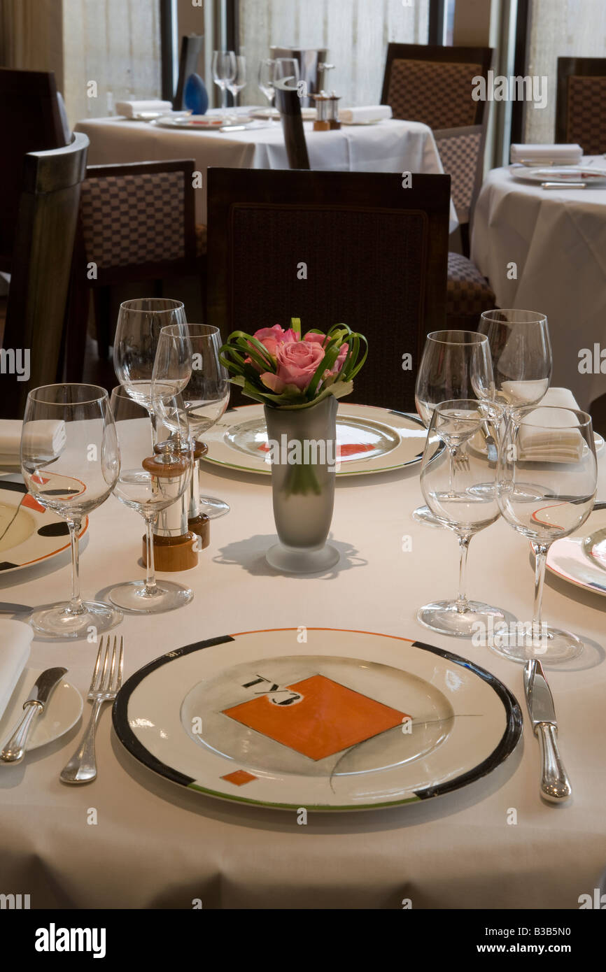 Table Setting at The Square Restaurant Mayfair London Stock Photo - Alamy