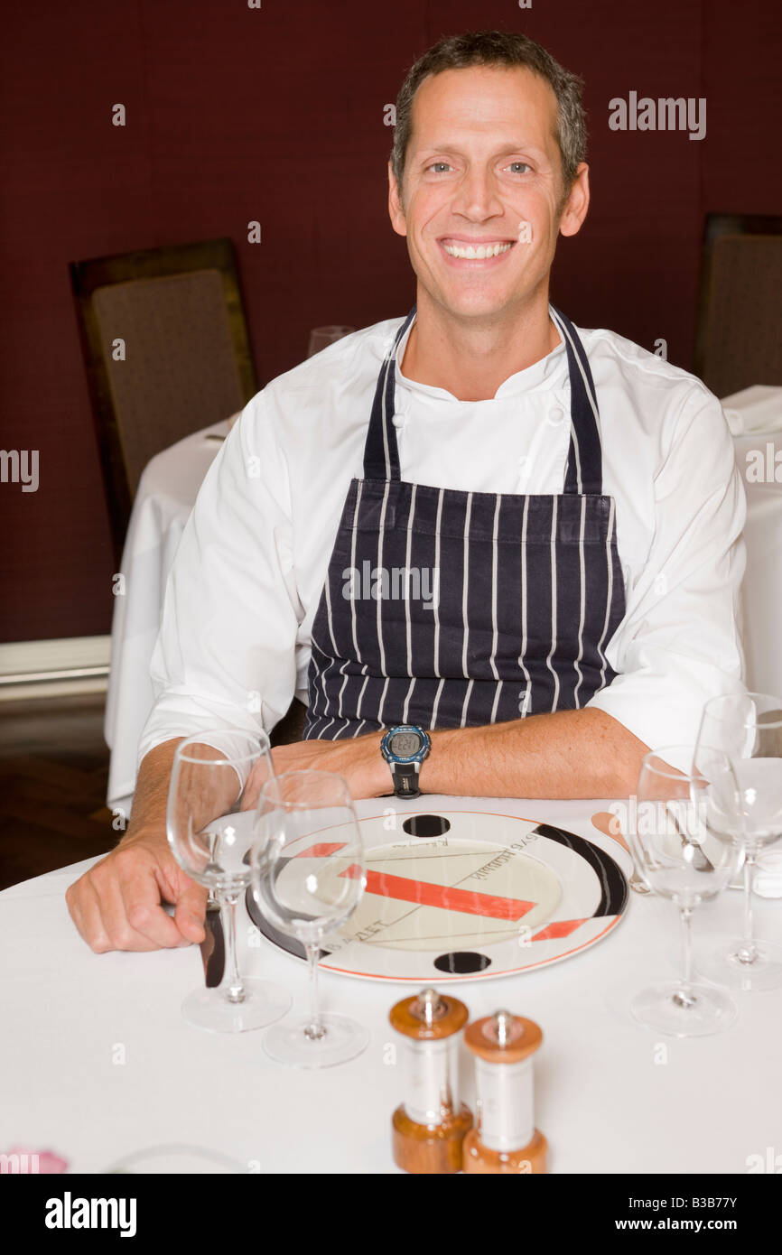 Chef Phil Howard at The Square Restaurant Mayfair London Stock Photo ...