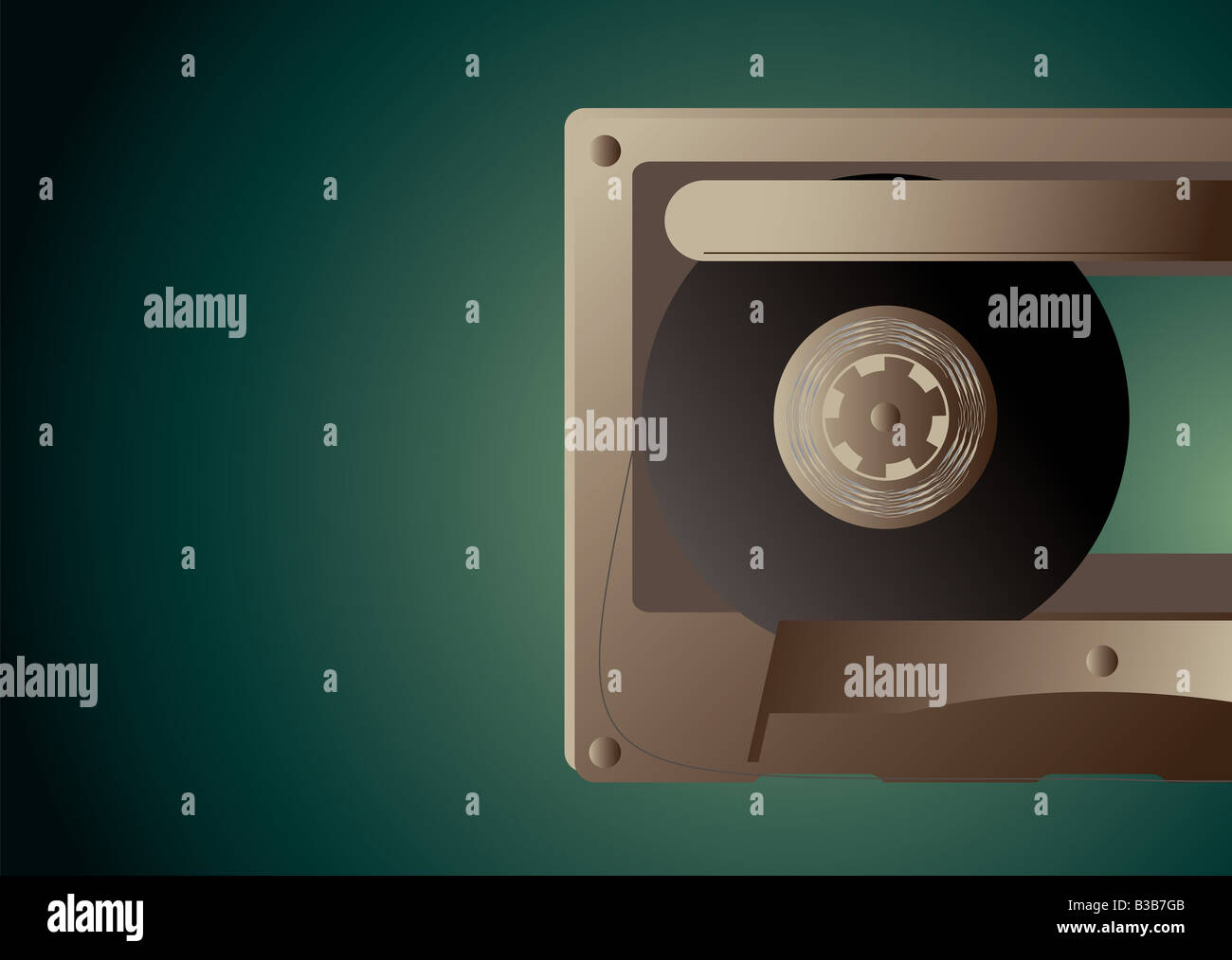 Abstract background with half an old style tape cassette Stock Photo ...