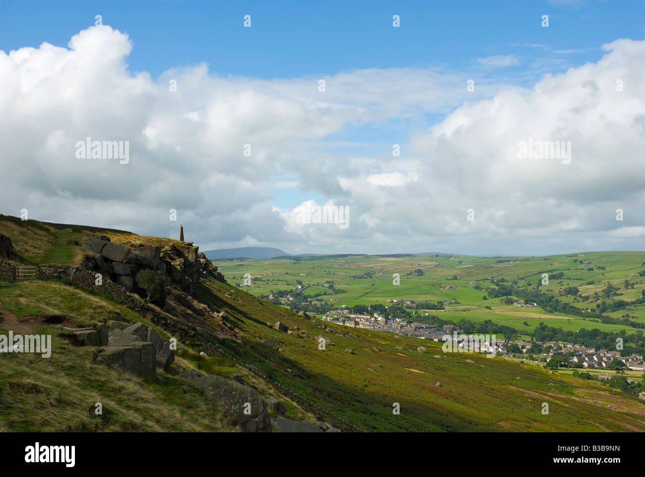 Wainman's Pinnacle on Earl Crag, near Cowling, North Yorkshire, England ...