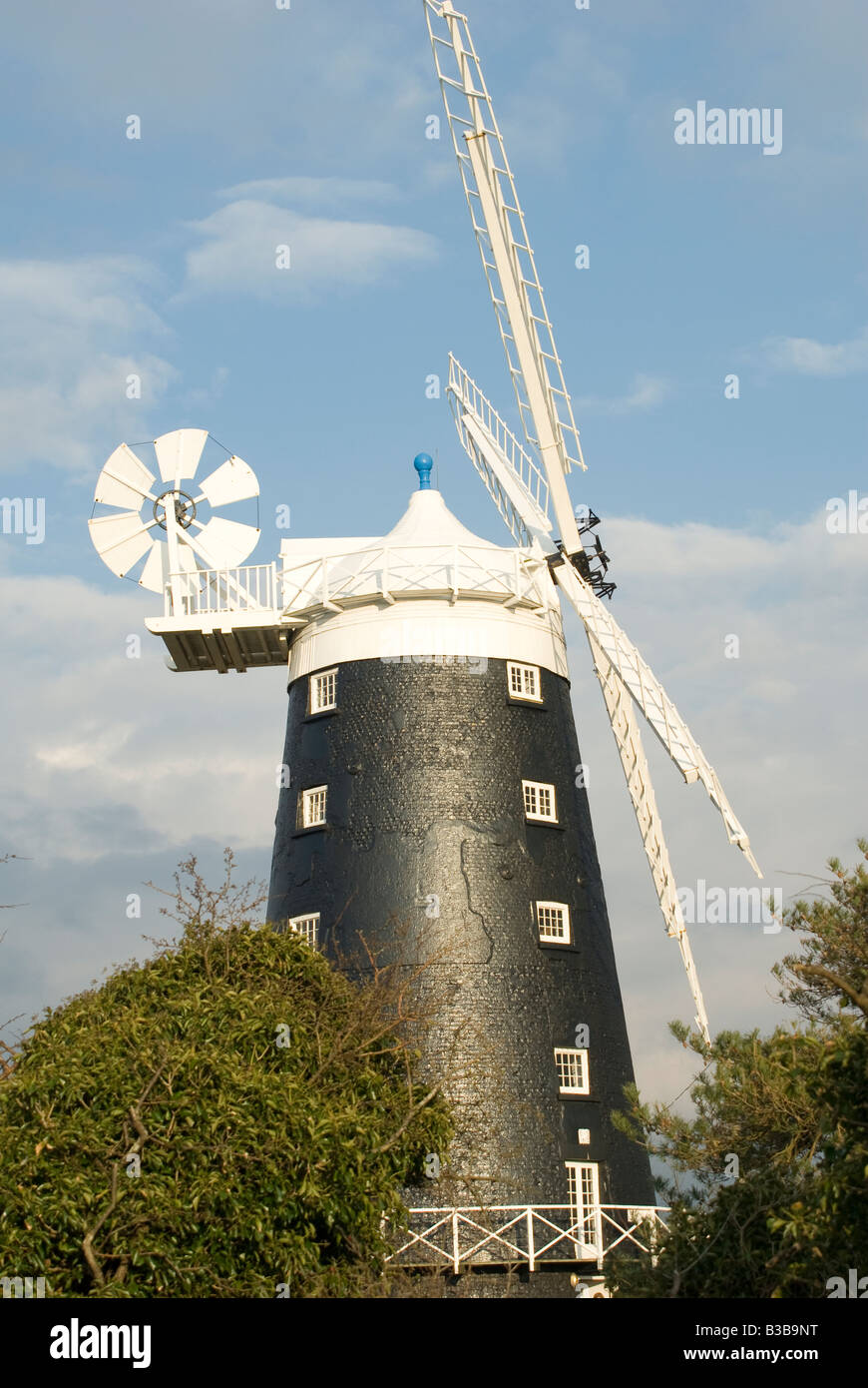 burnham overy tower windmill in norfolk east anglia uk Stock Photo - Alamy