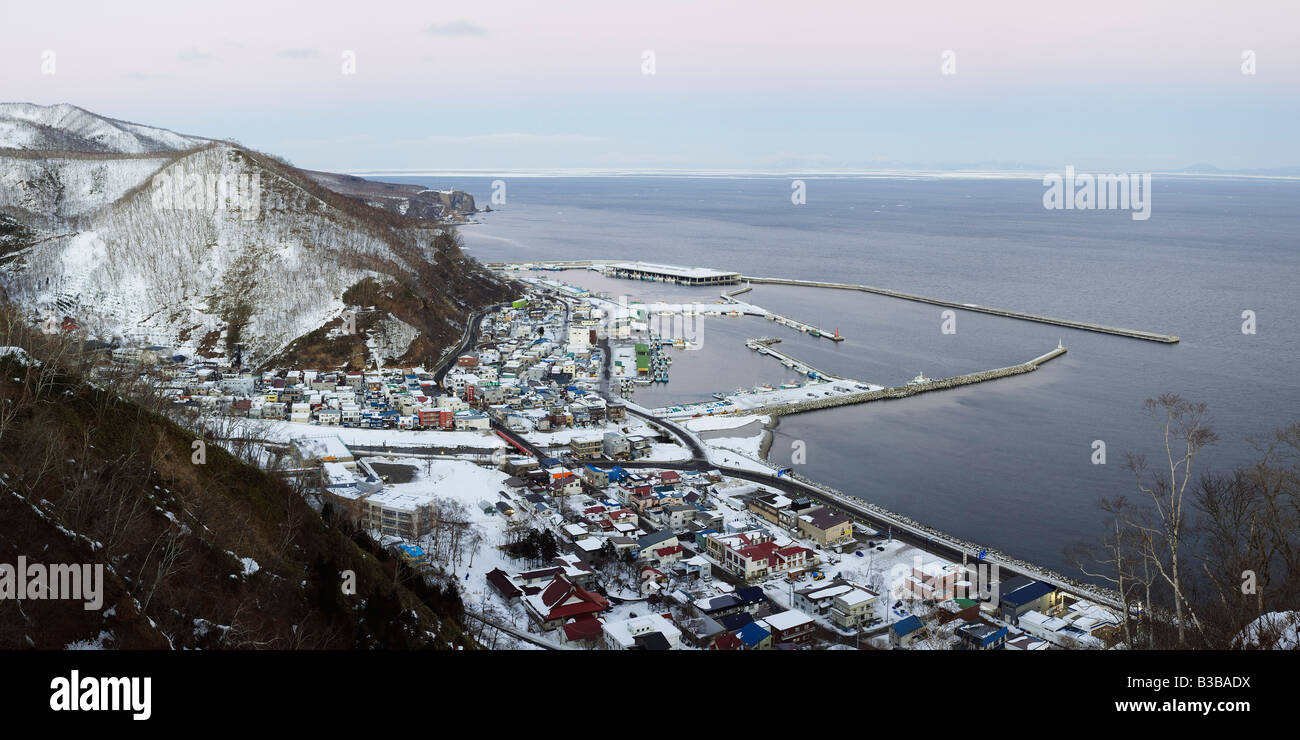 Overview of Fishing Port, Rausu, Shiretoko Peninsula, Hokkaido, Japan ...