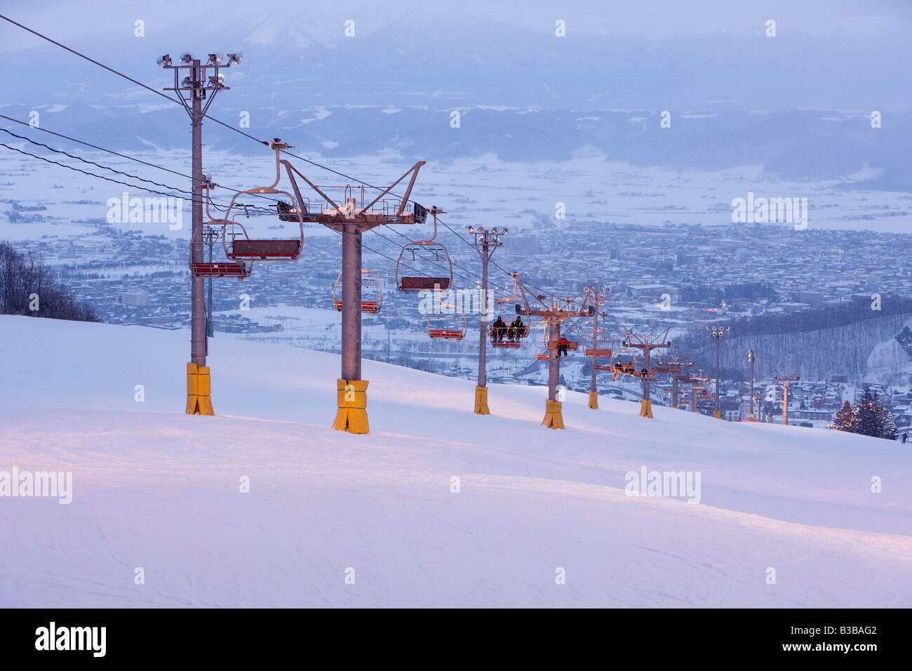 Ski Lift at Dusk, Furano, Hokkaido, Japan Stock Photo - Alamy