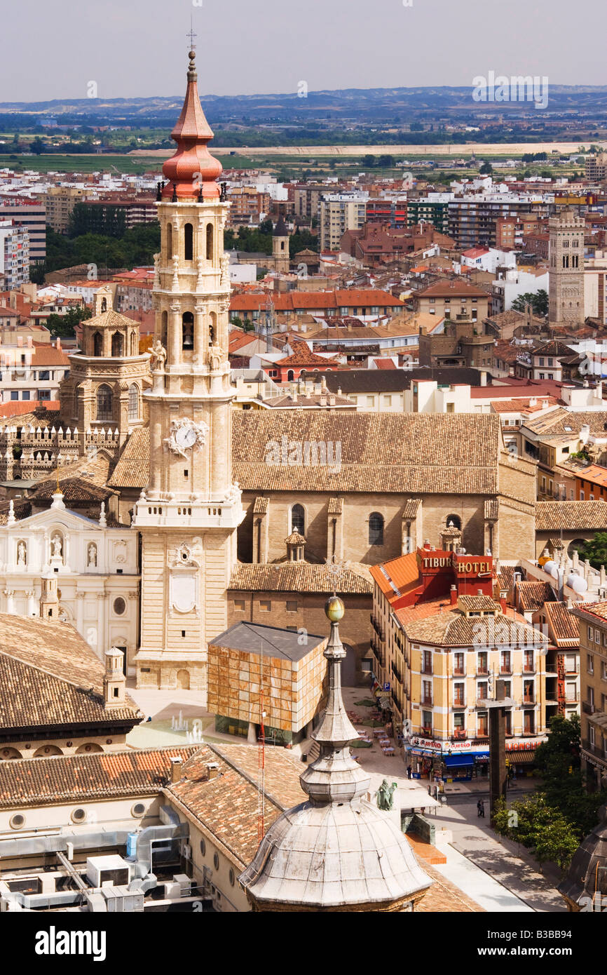 Overview of Plaza from Basilica of Our Lady of the Pillar, Zaragoza ...