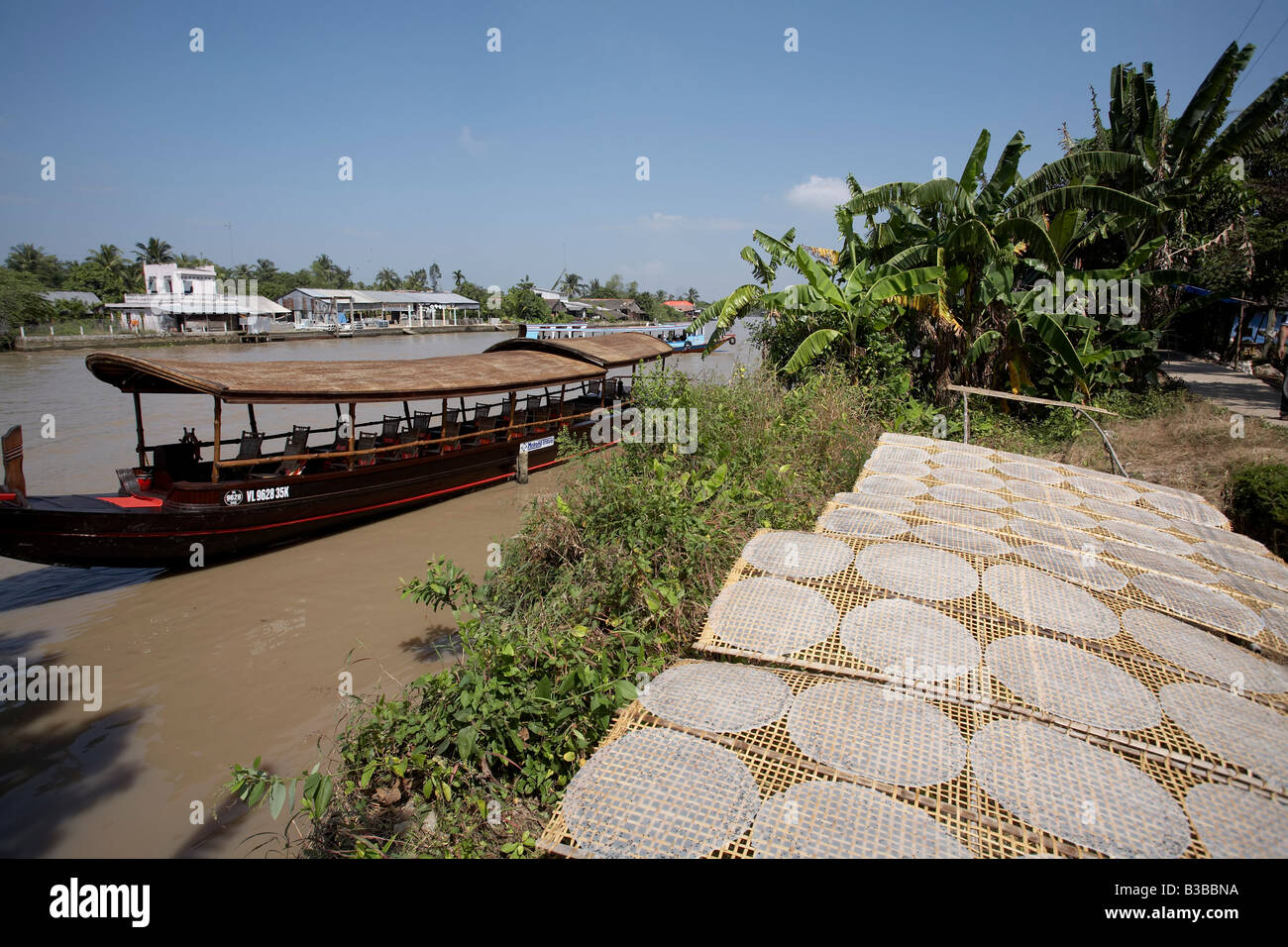Drying Ricepaper, Mekong Delta, Vietnam Stock Photo - Alamy