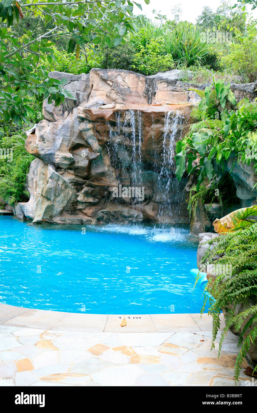 Swimming pool in luxury spa in Asia Stock Photo - Alamy