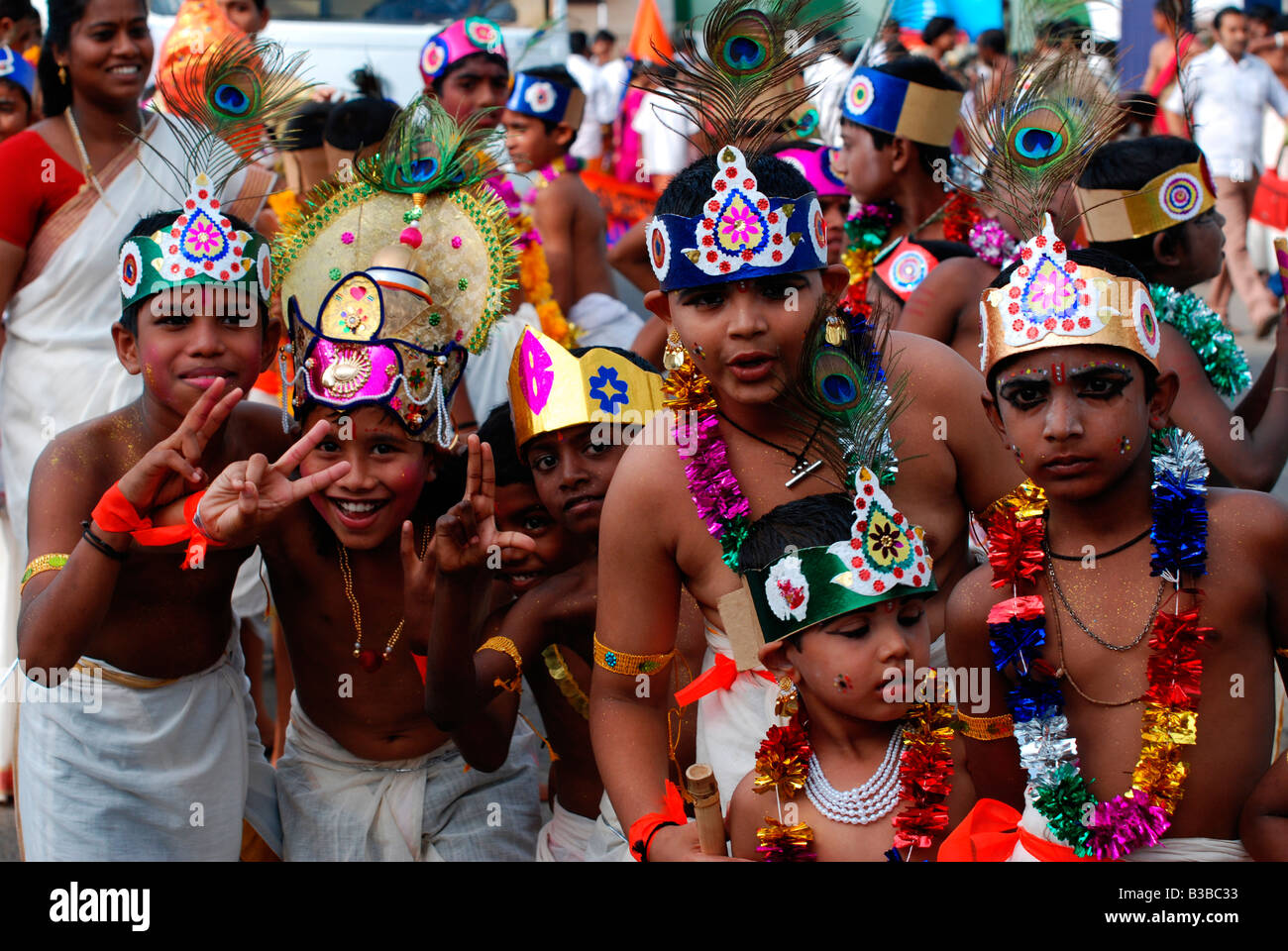 People posing as religious characters of Hindu religion for a religious ...