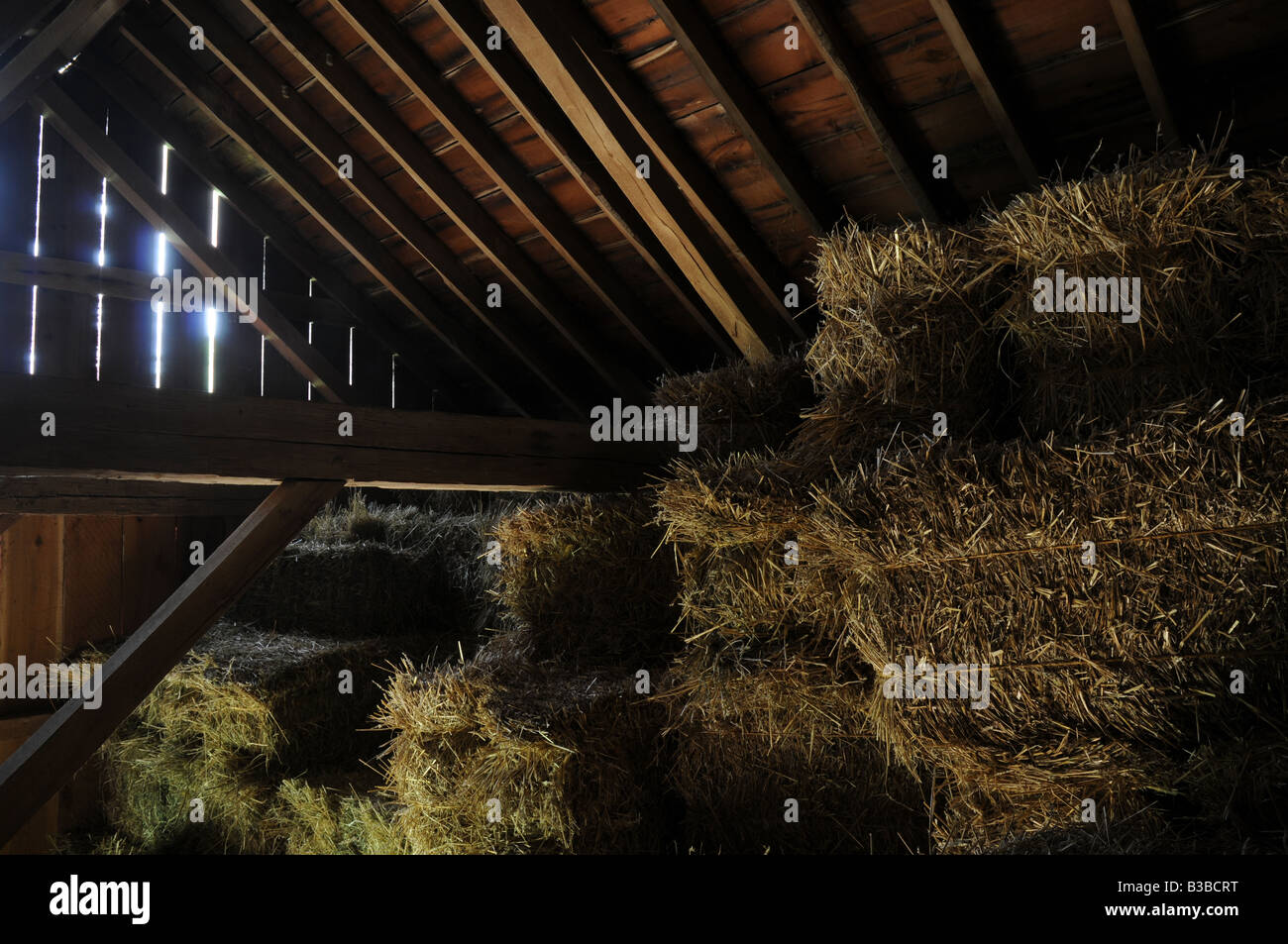 Hay loft in barn Stock Photo - Alamy