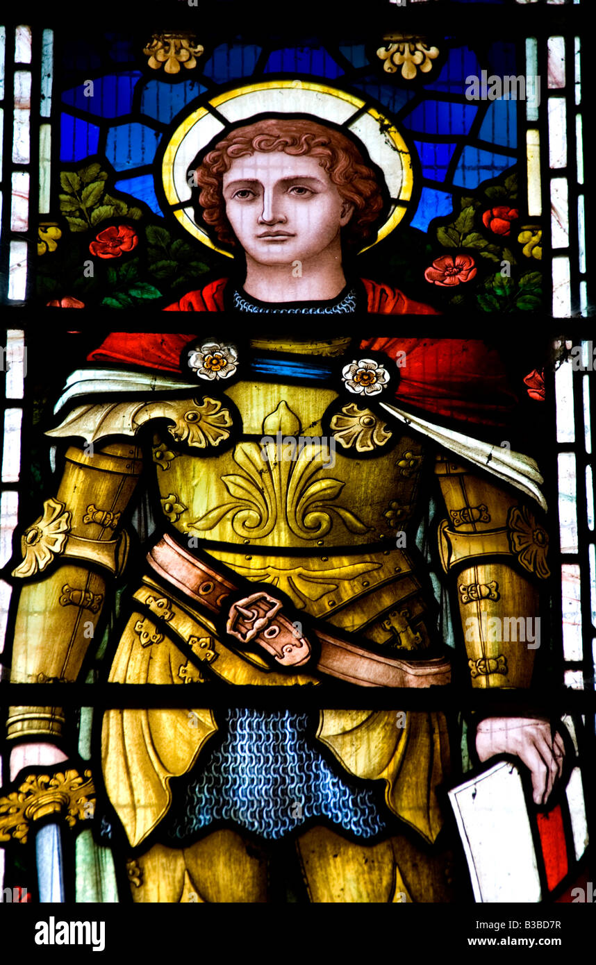 St george stained glass saints hi-res stock photography and images - Alamy