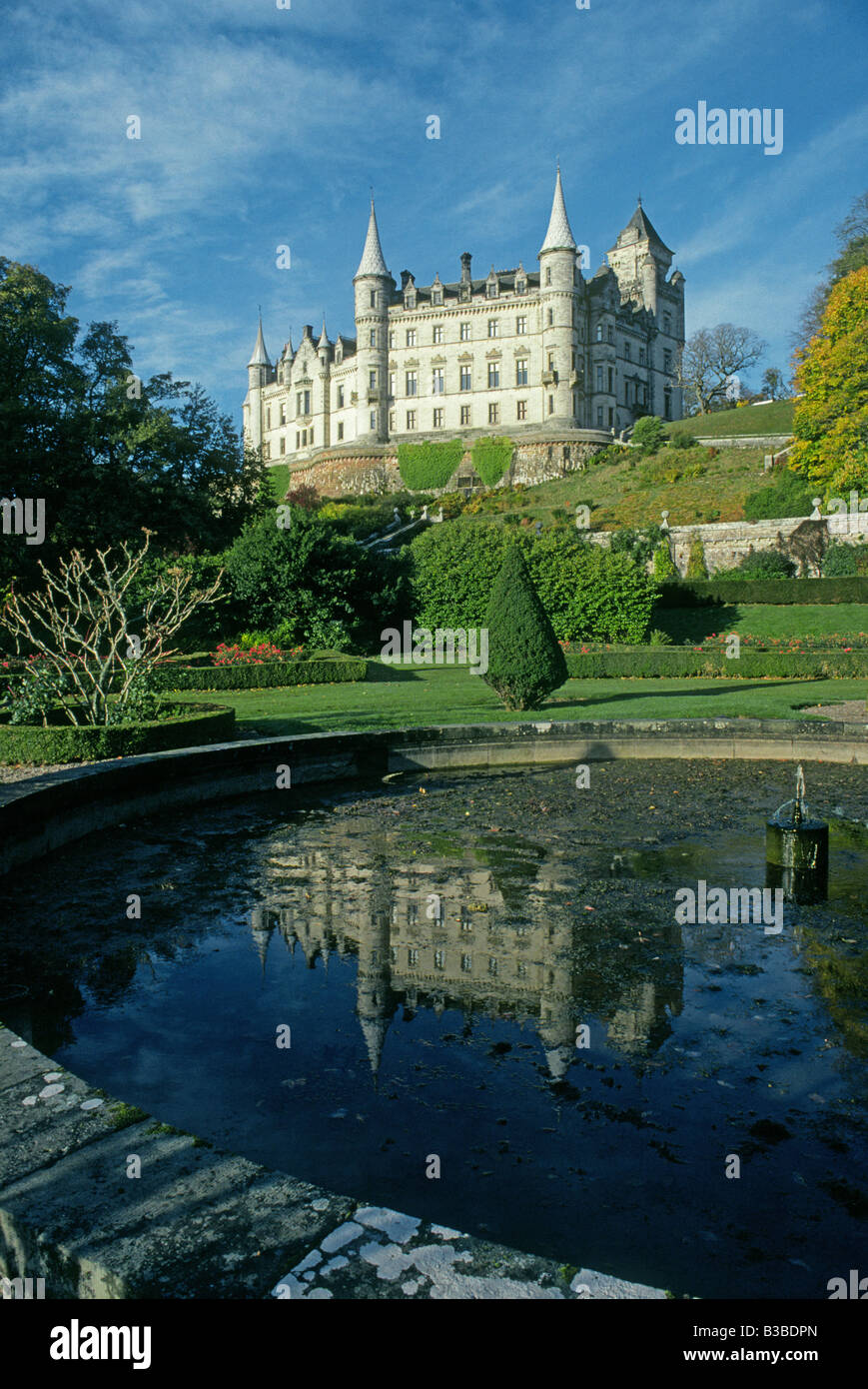 A view of Dunrobin Castle in the Scottish Highlands North of Inverness ...