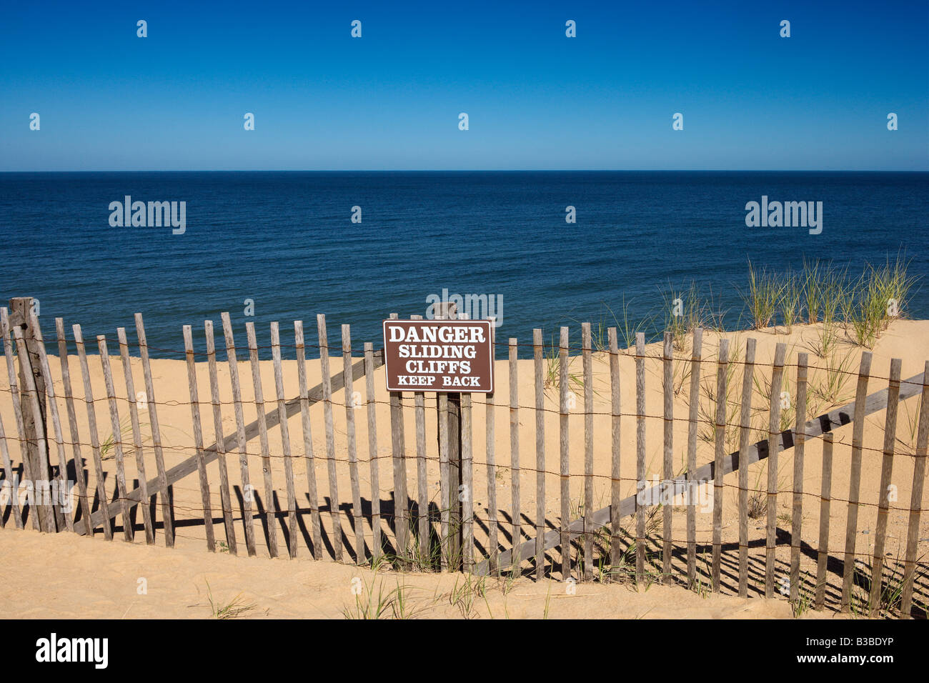 Danger Sliding Cliffs Cape Cod Massachusetts Stock Photo - Alamy