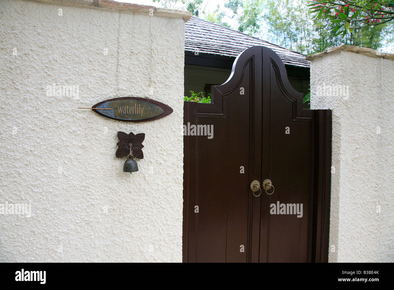 Entrance to an Asian spa Stock Photo - Alamy