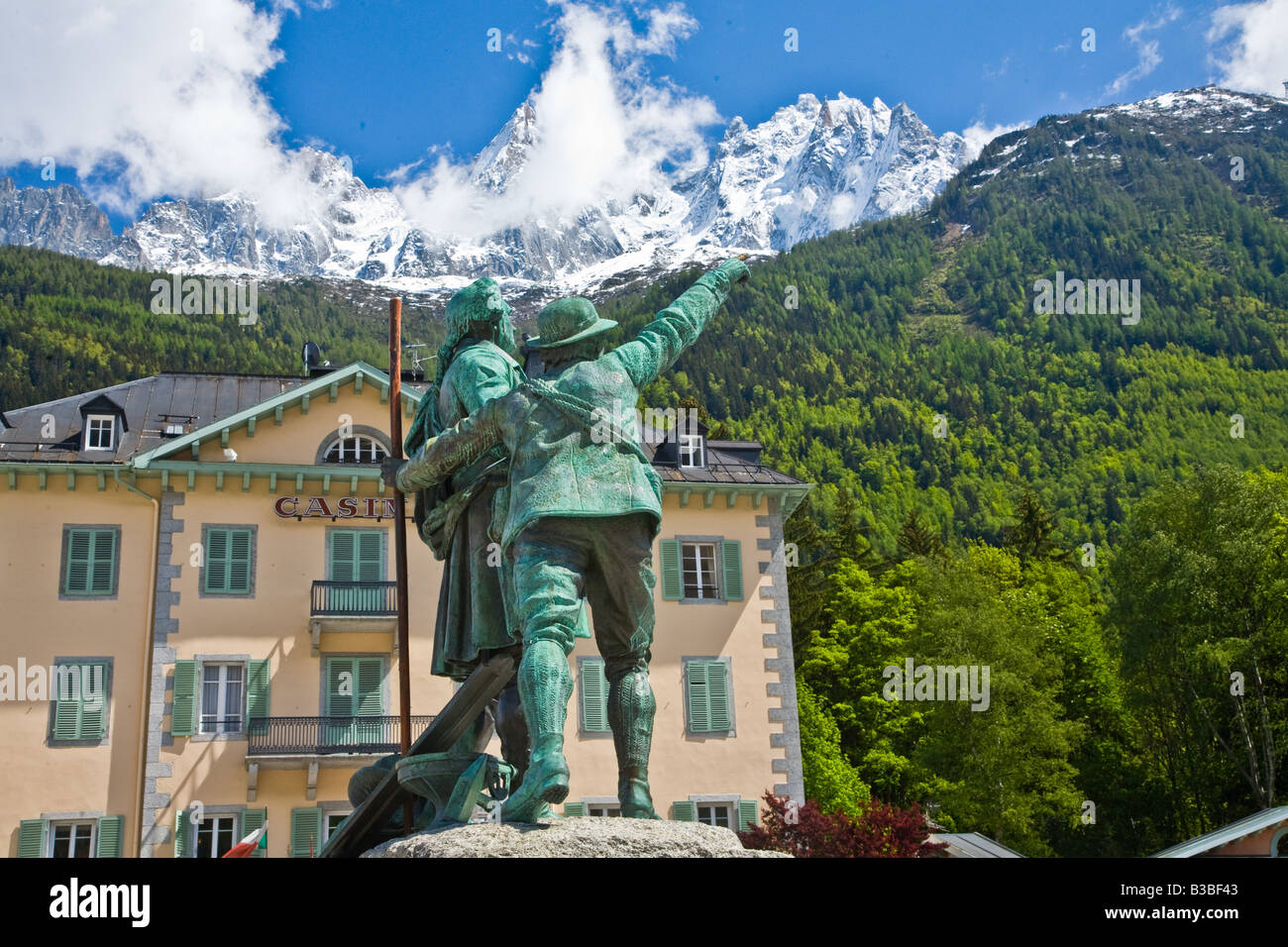 Chamonix Statue in the Main Square Stock Photo - Alamy
