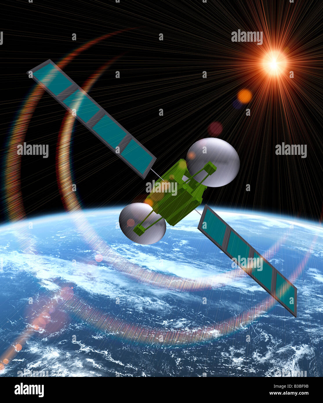 computer generated spacecraft in outer space Stock Photo - Alamy