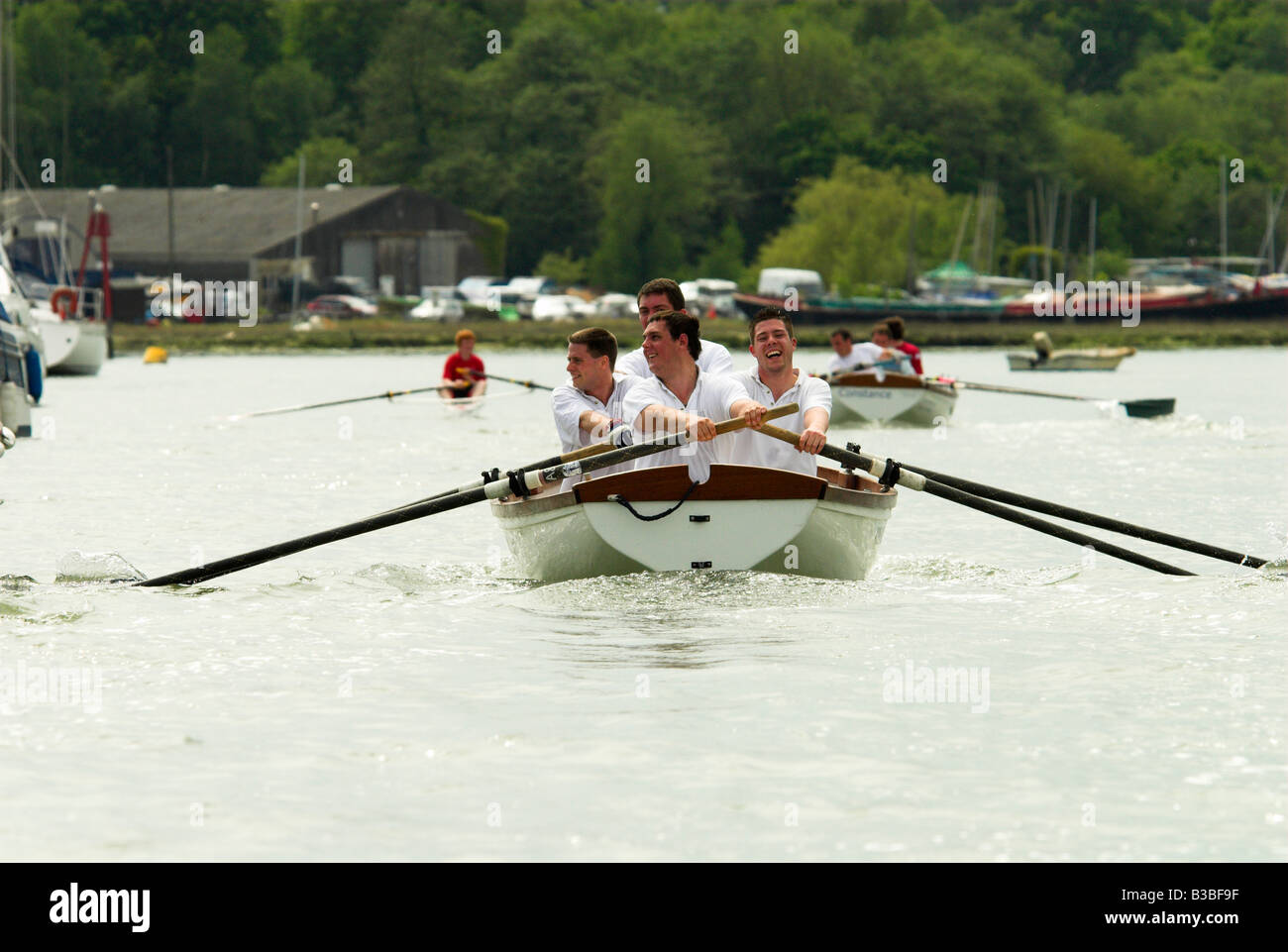 Hamble River Raid Charity Rowing Race on the Hamble River Stock Photo ...