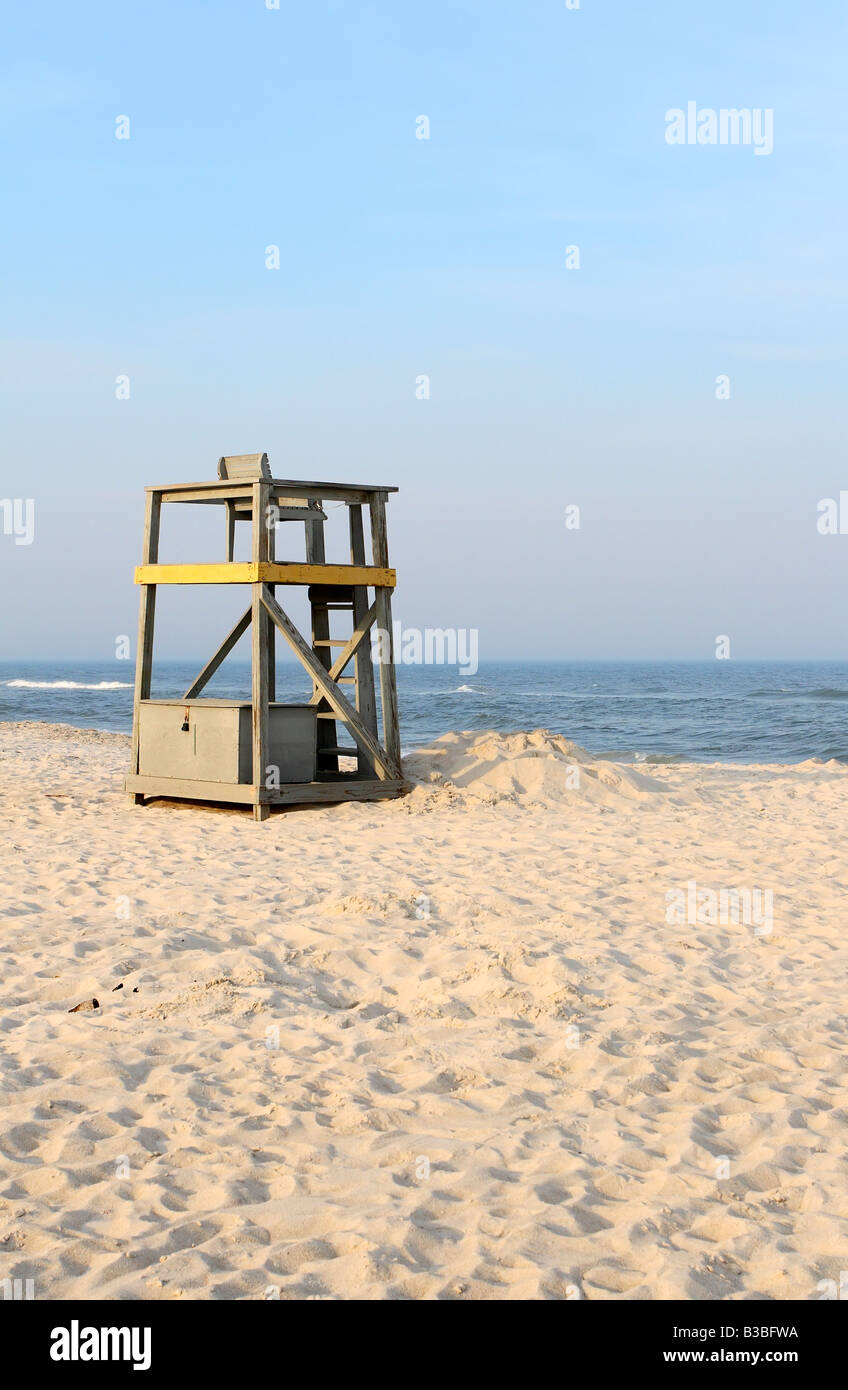 Lifeguard chair looking out over the Atlantic ocean Stock Photo - Alamy