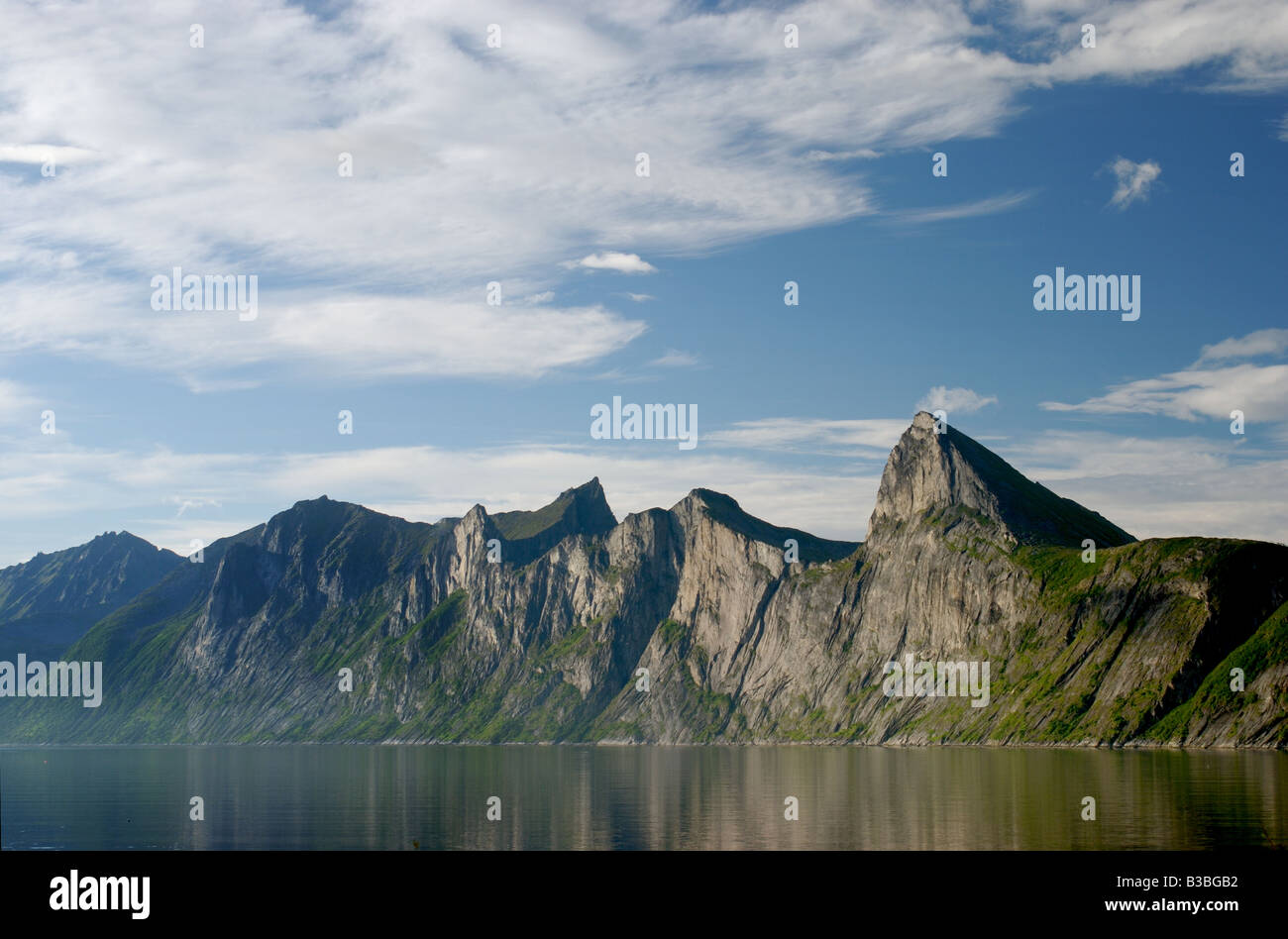 Mefjorden fjord island of Senja Northern Norway Stock Photo - Alamy