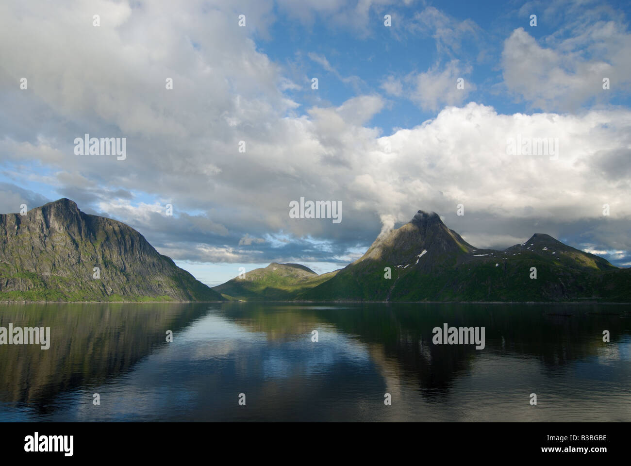 Mefjorden fjord island of Senja Northern Norway Stock Photo - Alamy
