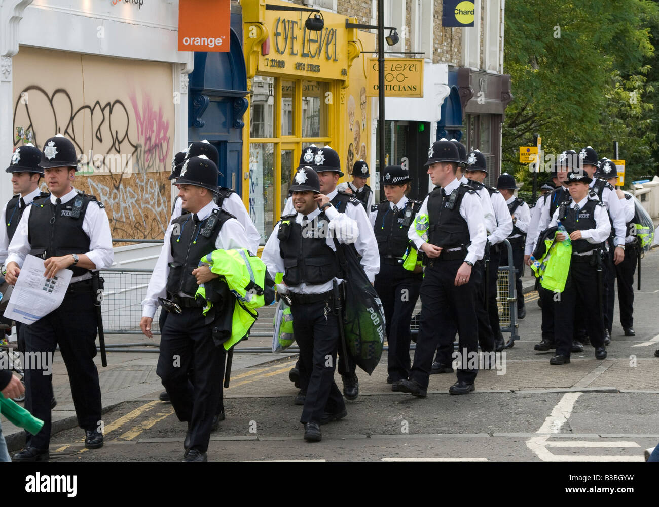 police on the streets of Notting Hill London at the carnival Stock ...