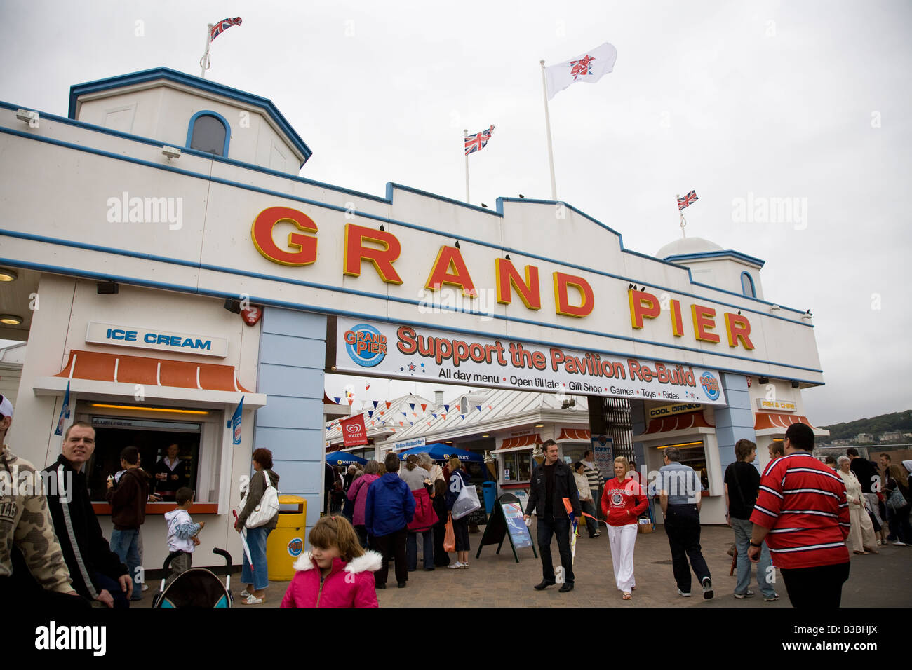 Entrance to the Grand Pier Weston Super MAre which suffered a large ...
