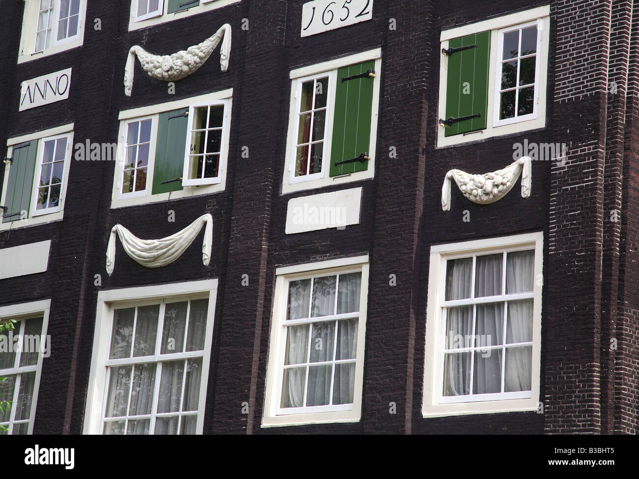 Windows of a house in Amsterdam, Netherlands Stock Photo - Alamy