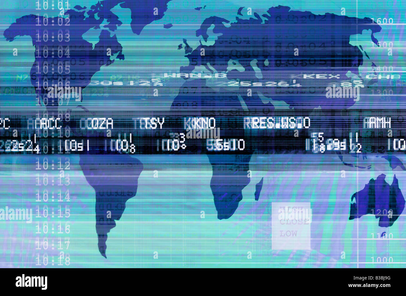 Stock market ticker tape world map hi-res stock photography and images ...