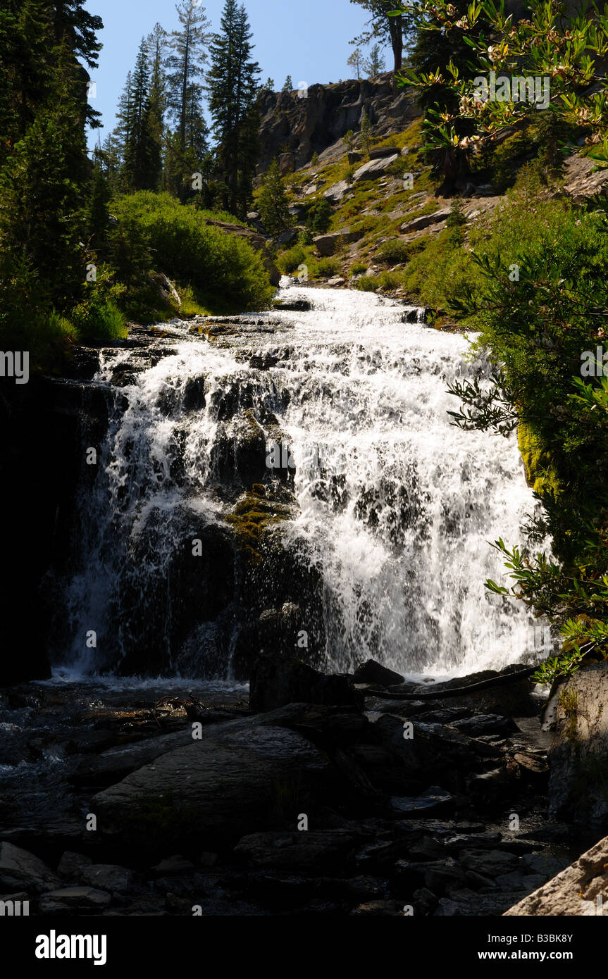 A cascade, small waterfall. Lassen Volcanic National Park, California ...