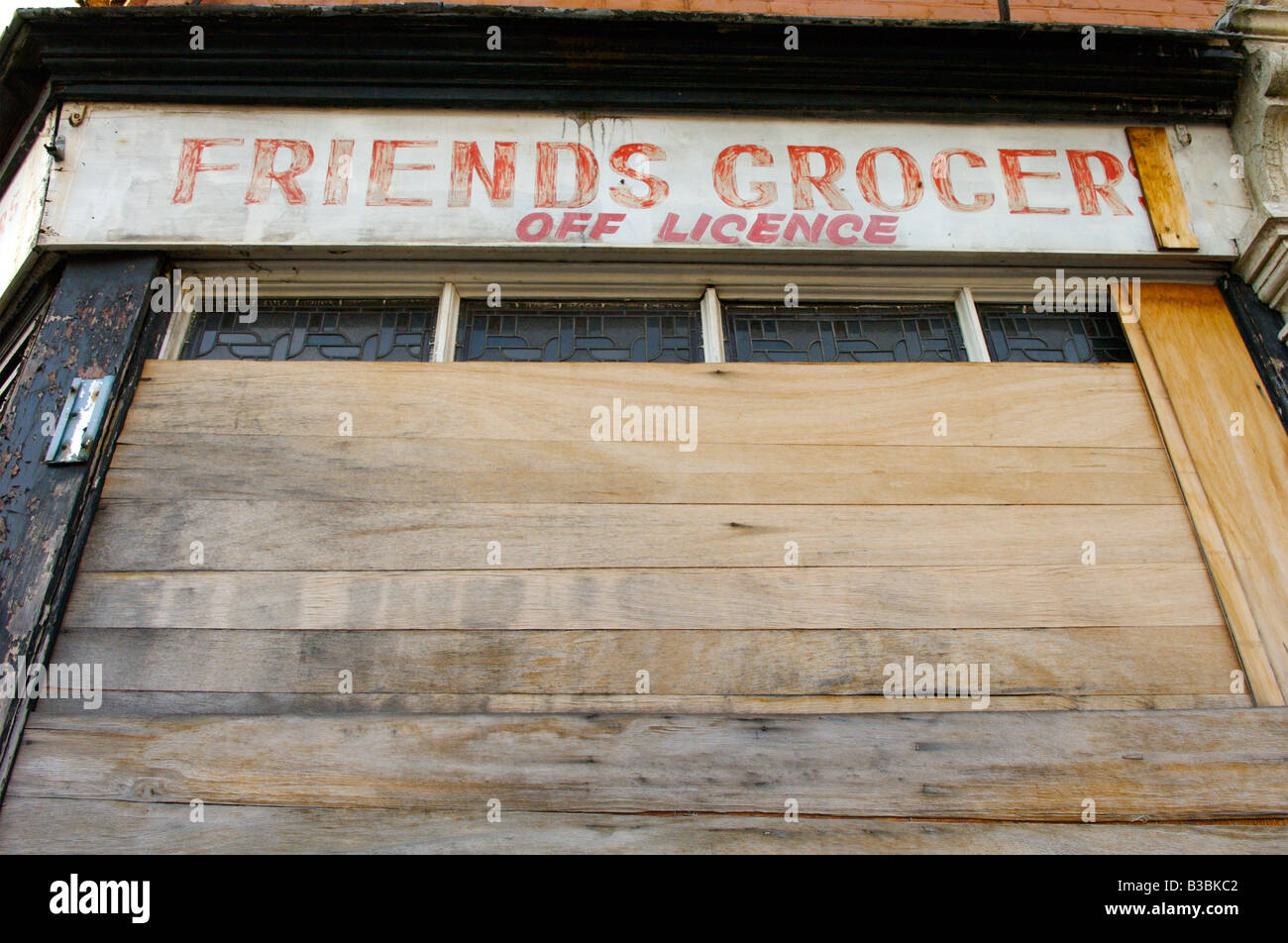 A closed Grocers shop Stock Photo - Alamy